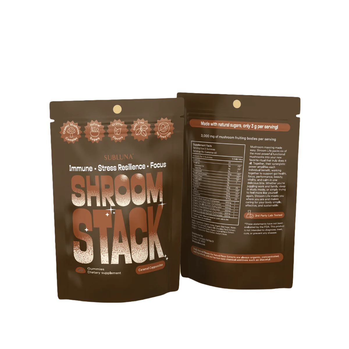 Shroom Stack: 6-in-1 Mushroom Gummies for Focus & Immunity | SubLuna ...